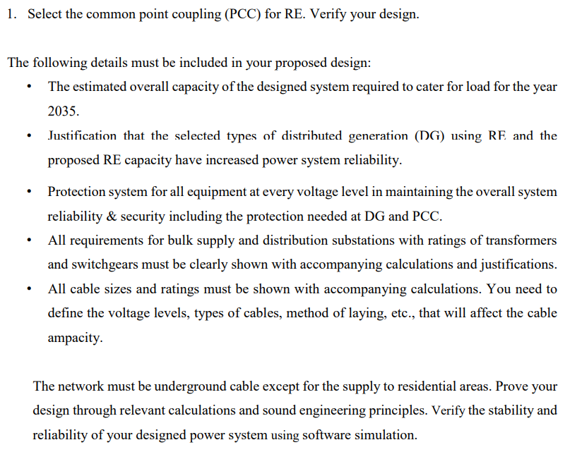 Select the common point coupling (PCC) for RE. Verify | Chegg.com