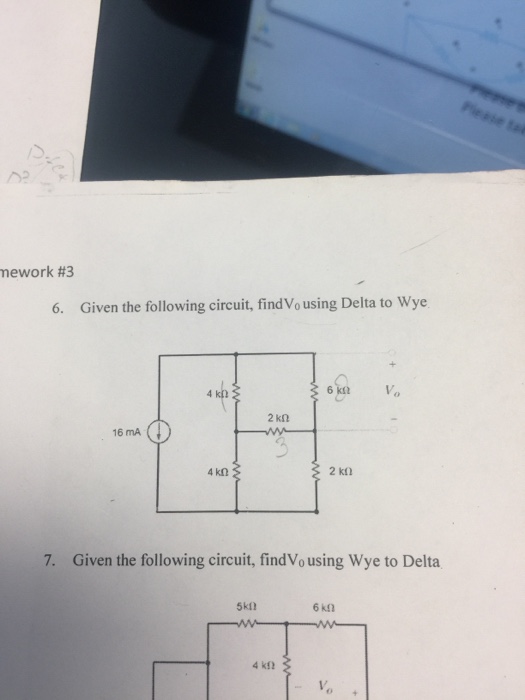 Solved Given the following circuit, find V_0 using Delta to | Chegg.com