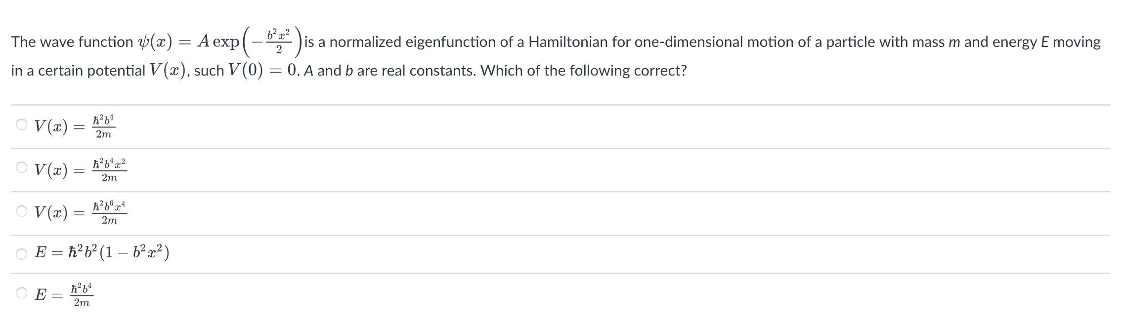 Solved The wave function ψ(x)=Aexp(−2b2x2) is a normalized | Chegg.com
