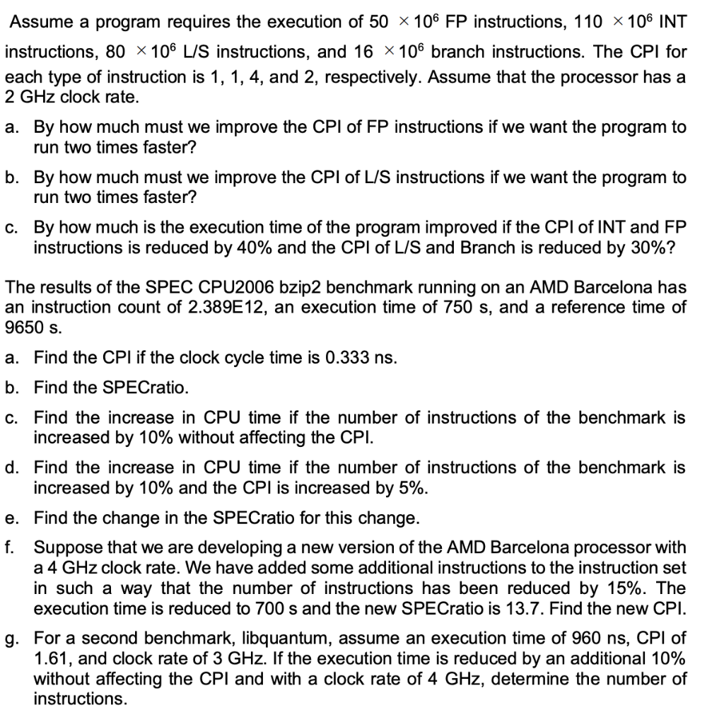 Solved Assume a program requires the execution of 50 x 106 | Chegg.com