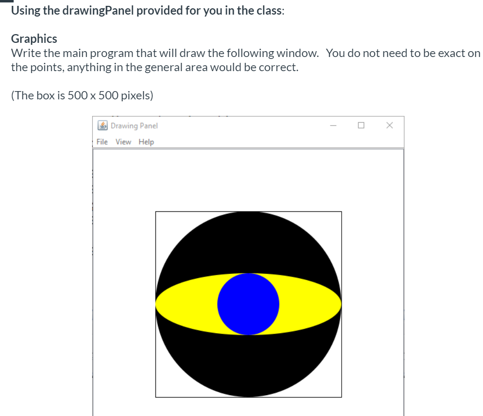 Solved Using the drawingPanel provided for you in the class: | Chegg.com