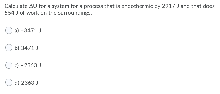 Solved Calculate AU for a system for a process that is | Chegg.com