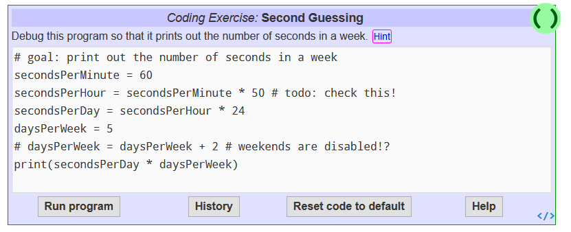 Solved Coding Exercise: Second Guessing Debug this program | Chegg.com