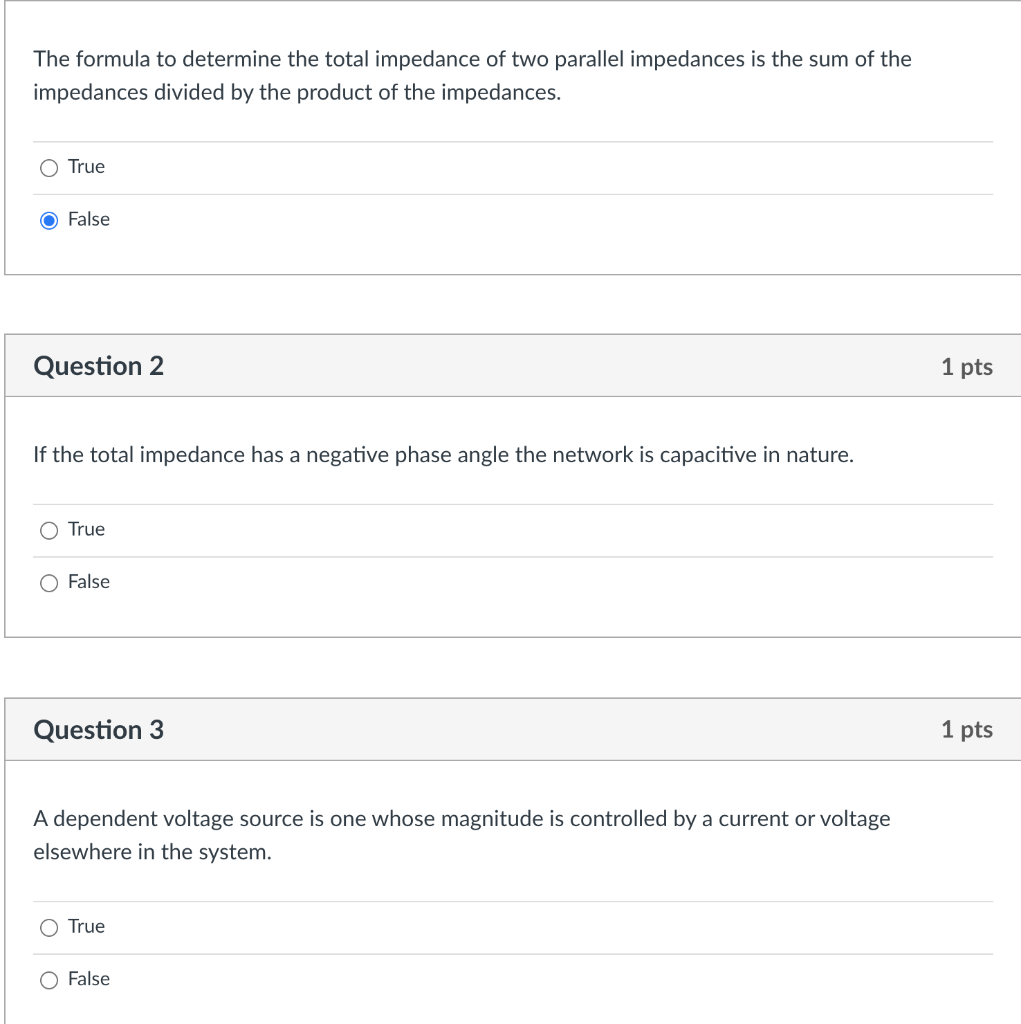 Solved The formula to determine the total impedance of two | Chegg.com
