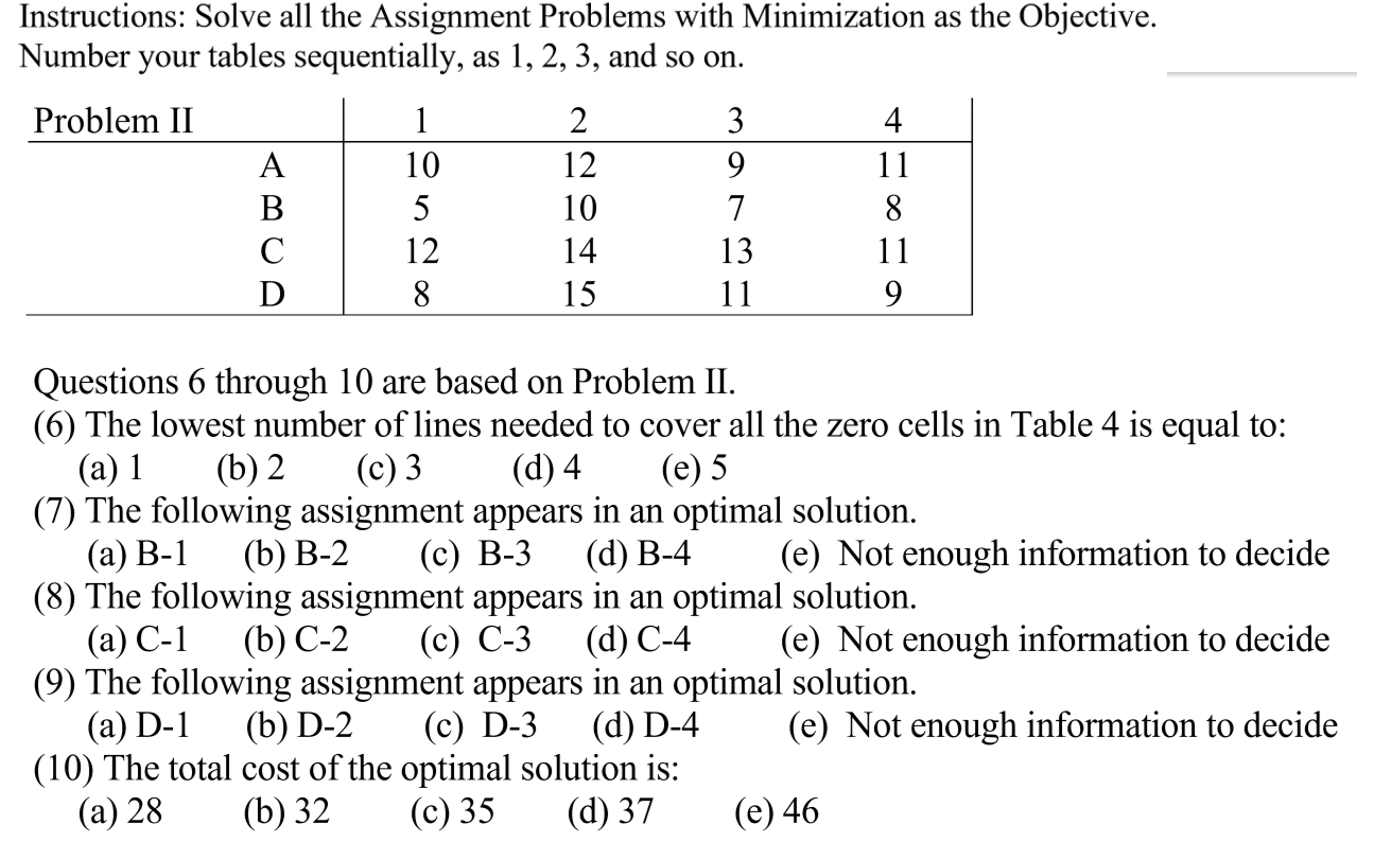 Solved Instructions: Solve all the Assignment Problems with | Chegg.com