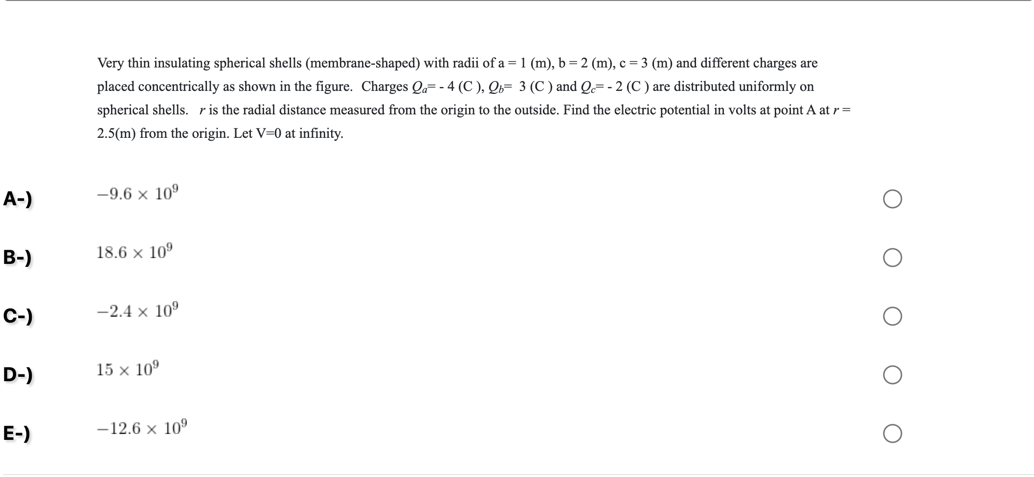 Solved Very thin insulating spherical shells | Chegg.com
