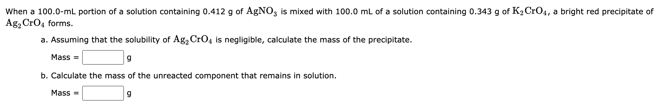 Solved A 50.0−mL portion of a solution containing 0.219 g of | Chegg.com