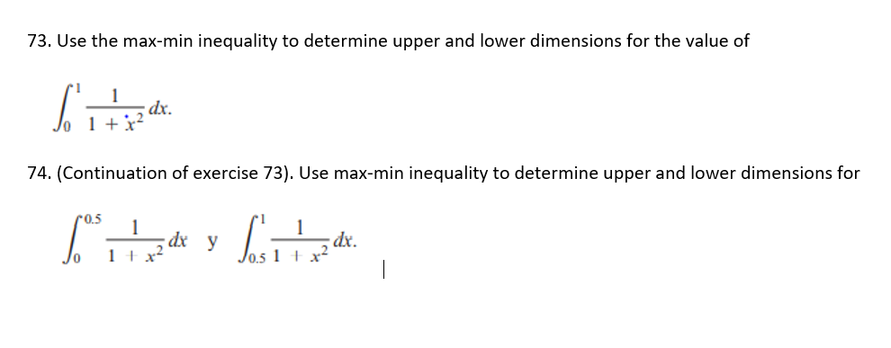Solved 73. Use the max-min inequality to determine upper and | Chegg.com