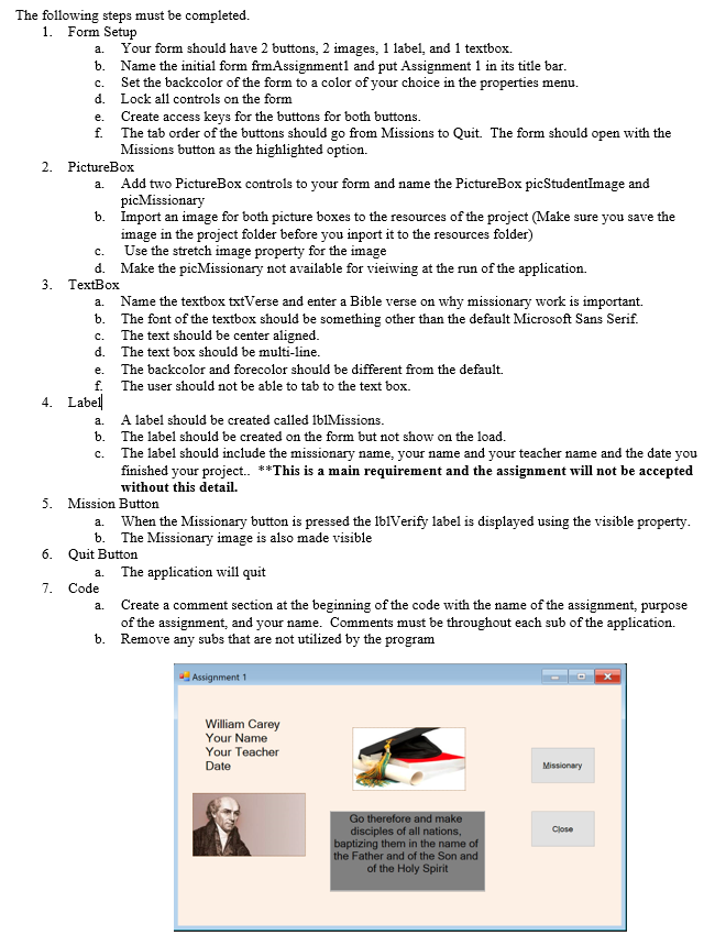 Solved Can anyone help? For your first visual basic | Chegg.com