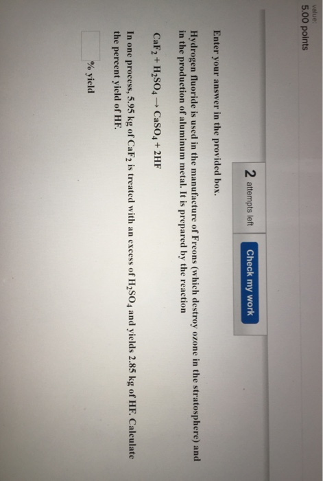 Solved value: 5.00 points 2 attempts left Check my work | Chegg.com