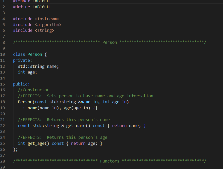 #ITndet LABIO H #define LAB10 H 4 #include iostream» | Chegg.com