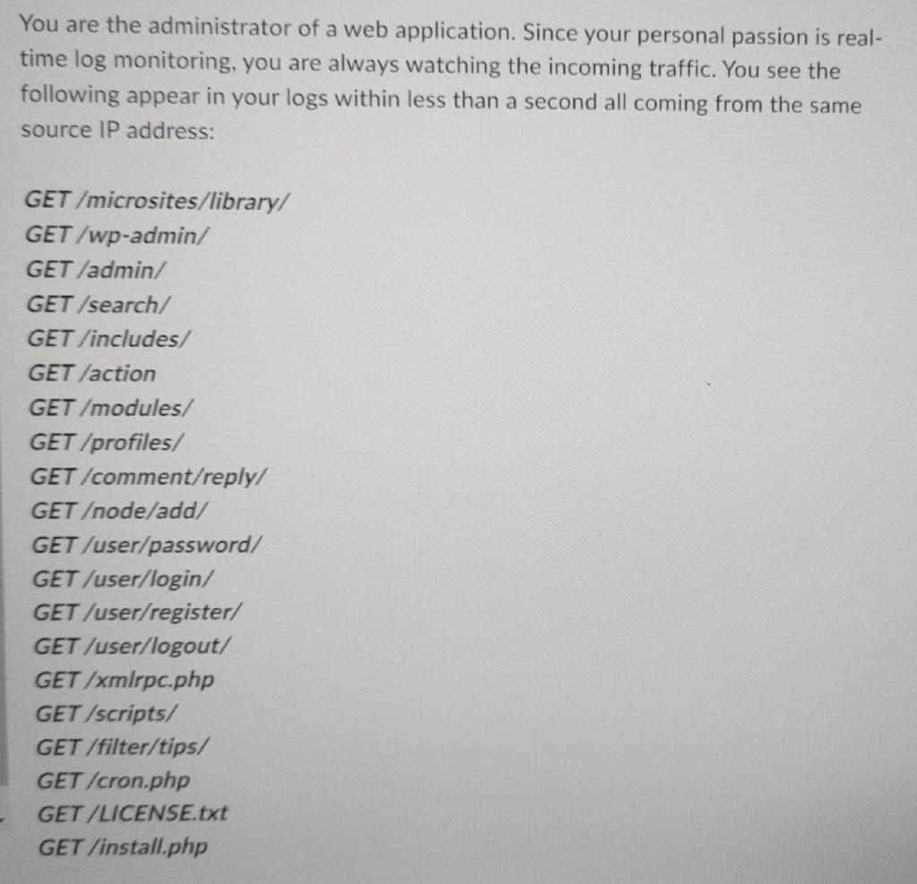 Solved You are the administrator of a web application. Since | Chegg.com