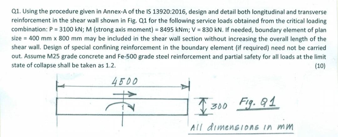 Q1. Using the procedure given in Annex-A of the IS | Chegg.com