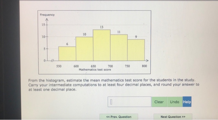 Solved Each year, the mean score in mathematics on a | Chegg.com
