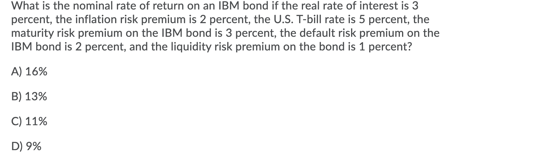 Solved What is the nominal rate of return on an IBM bond if | Chegg.com