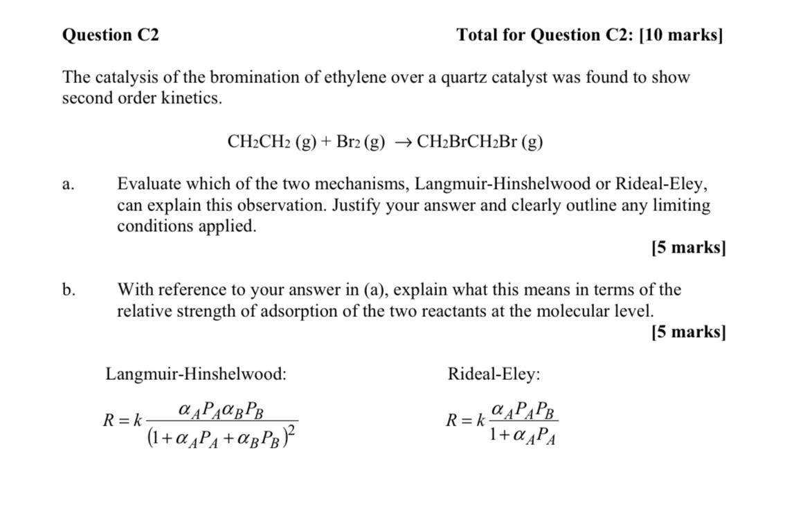 Solved Question C2 Total for Question C2: [10 marks] The | Chegg.com