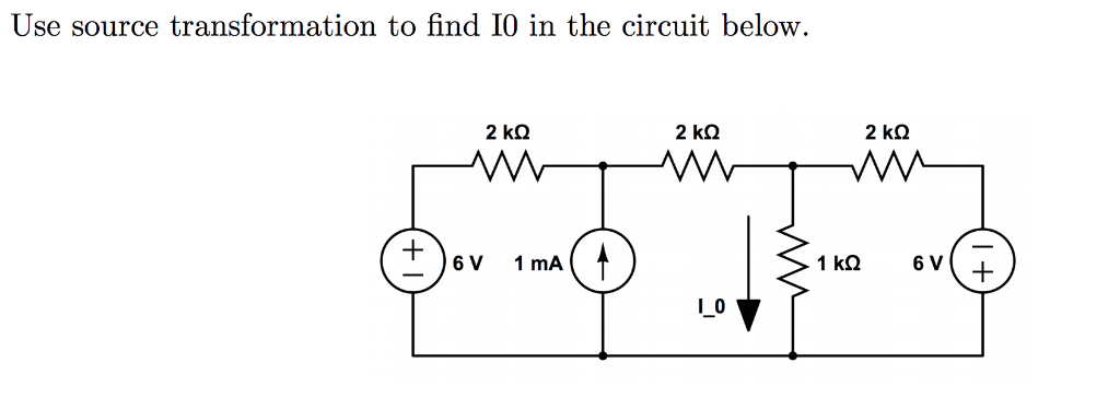 Solved Use source transformation to find I0 in the circuit | Chegg.com
