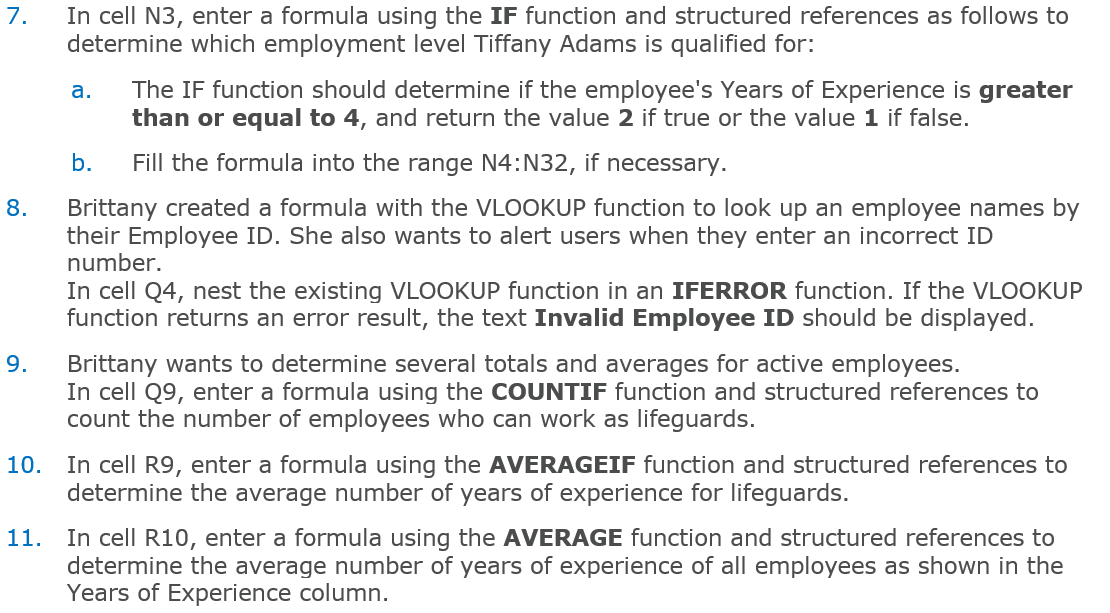 Solved 7. In cell N3, enter a formula using the IF function | Chegg.com