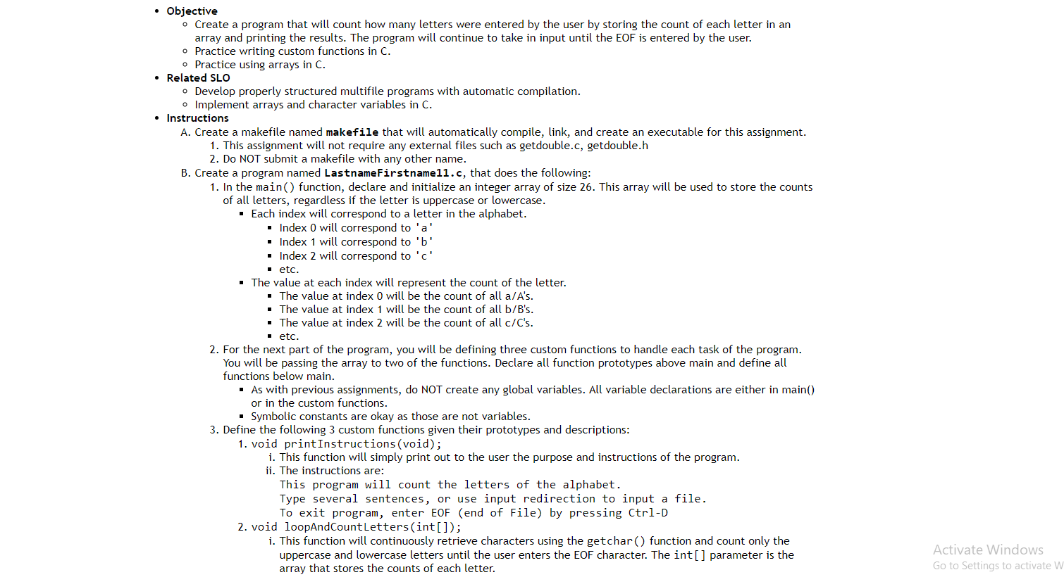 Solved - Objective - Create a program that will count how | Chegg.com