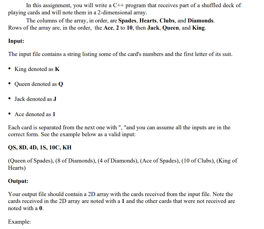 Solved In this assignment, you will write a C++ program that | Chegg.com