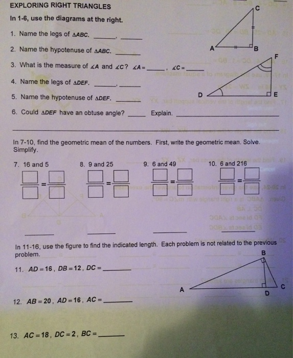 Solved In 1-6, use the diagrams at the right. Name the legs | Chegg.com