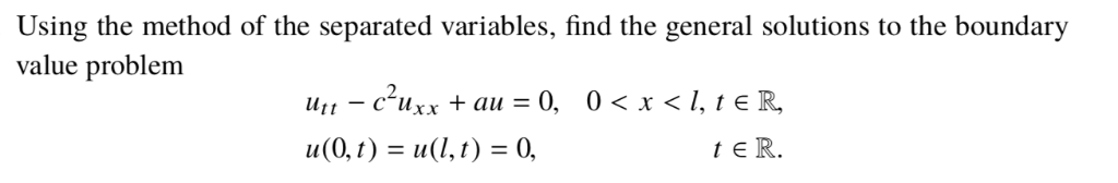 Solved Using the method of the separated variables, find the | Chegg.com