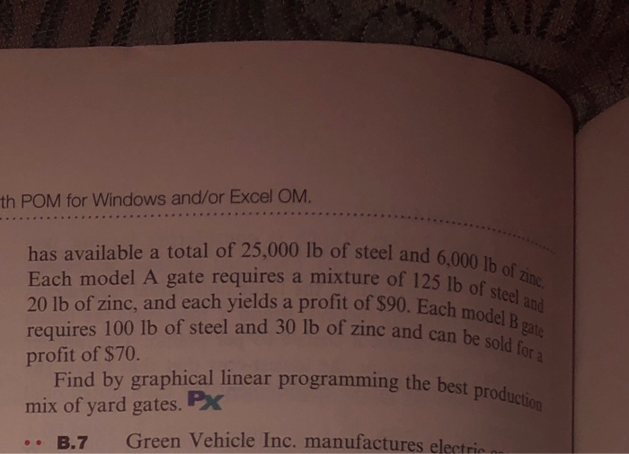 Solved B.6 The Chris Beehner Company manufactures two lines | Chegg.com