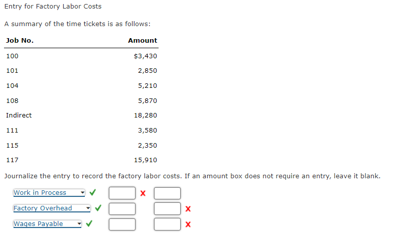 Solved Entry for Factory Labor CostsA summary of the time | Chegg.com