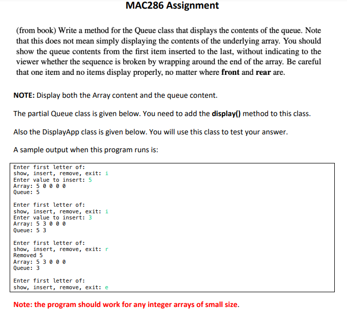 Solved MAC286 Assignment (from book) Write a method for the | Chegg.com
