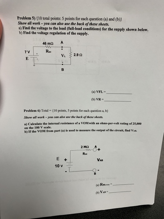 Solved Problem 5) (10 total points: 5 points for each | Chegg.com