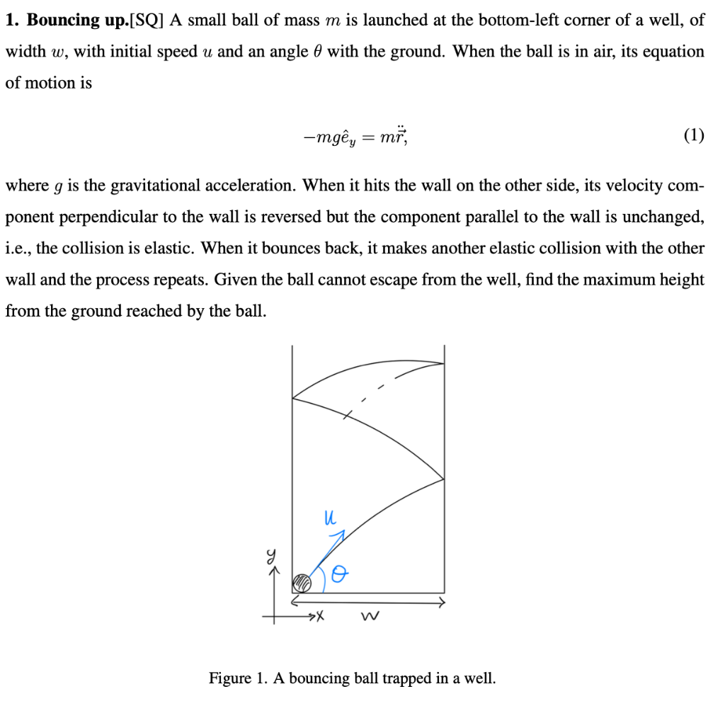Solved 1. Bouncing up.[SQ] A small ball of mass m is | Chegg.com