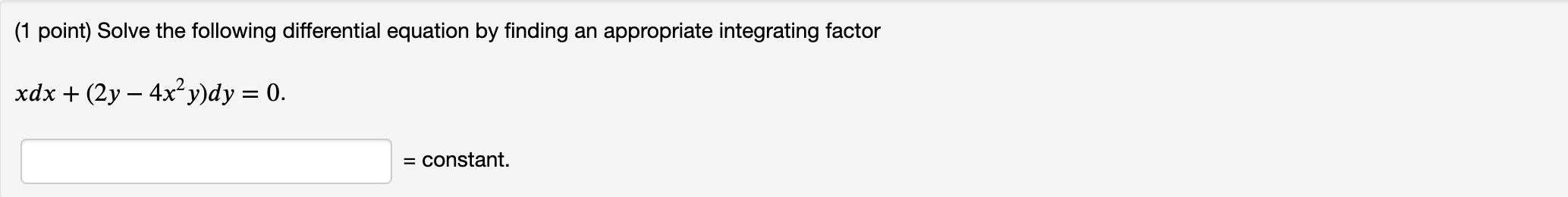 Solved (1 point) Solve the following differential equation | Chegg.com
