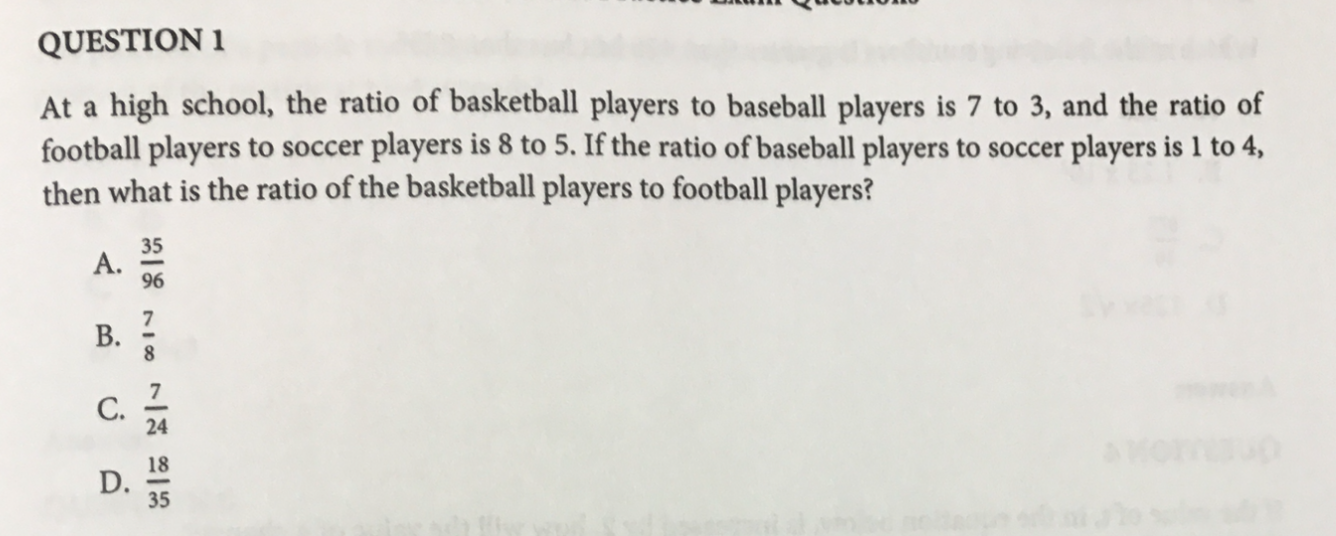Solved At a high school, the ratio of basketball players to | Chegg.com