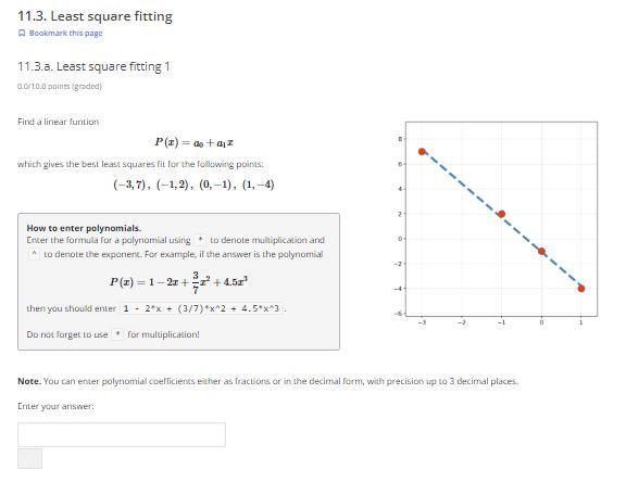 Solved 11.3. Least square fitting A Booiomark this page | Chegg.com
