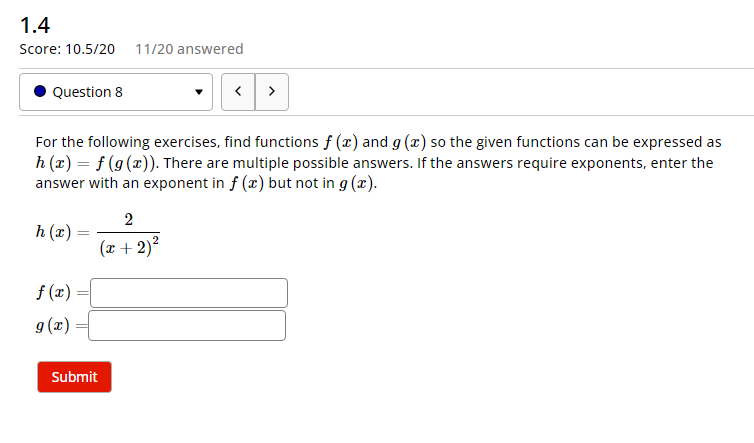 Solved For the following exercises, find functions f(x) and | Chegg.com