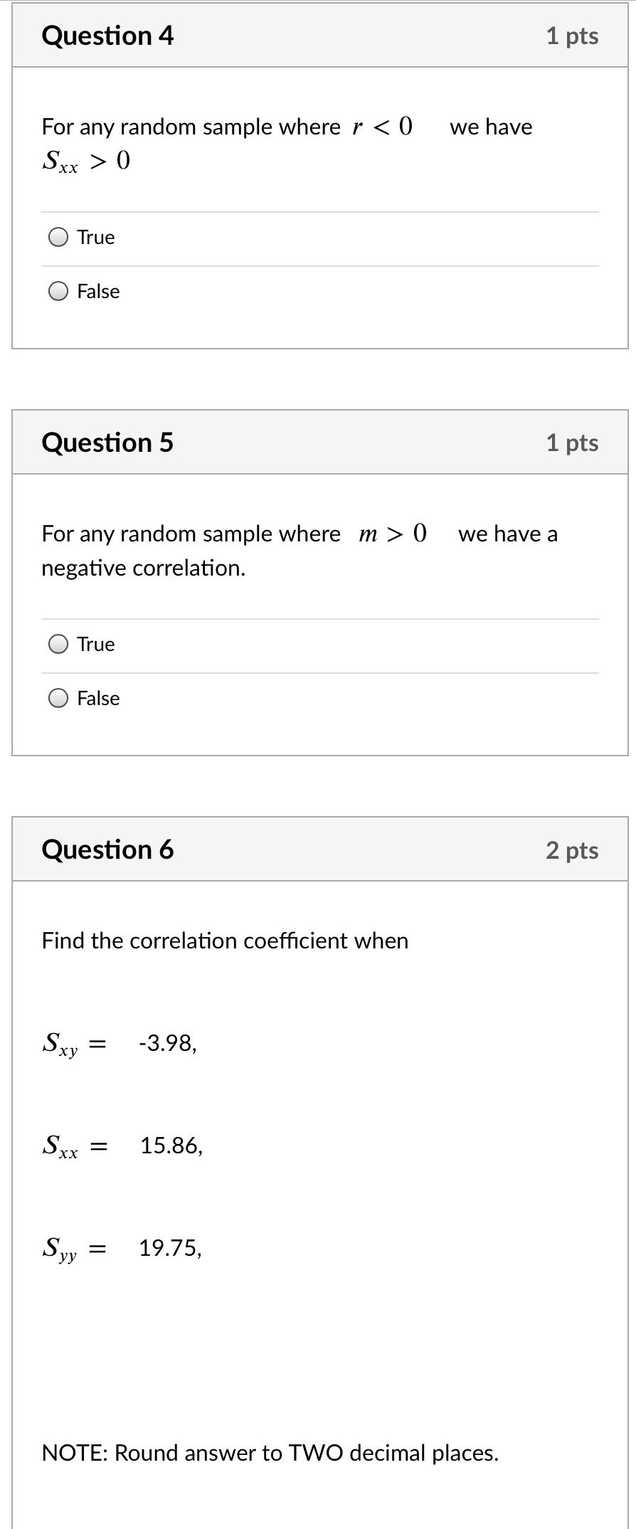 Solved Question 4 1 pts we have For any random sample where | Chegg.com