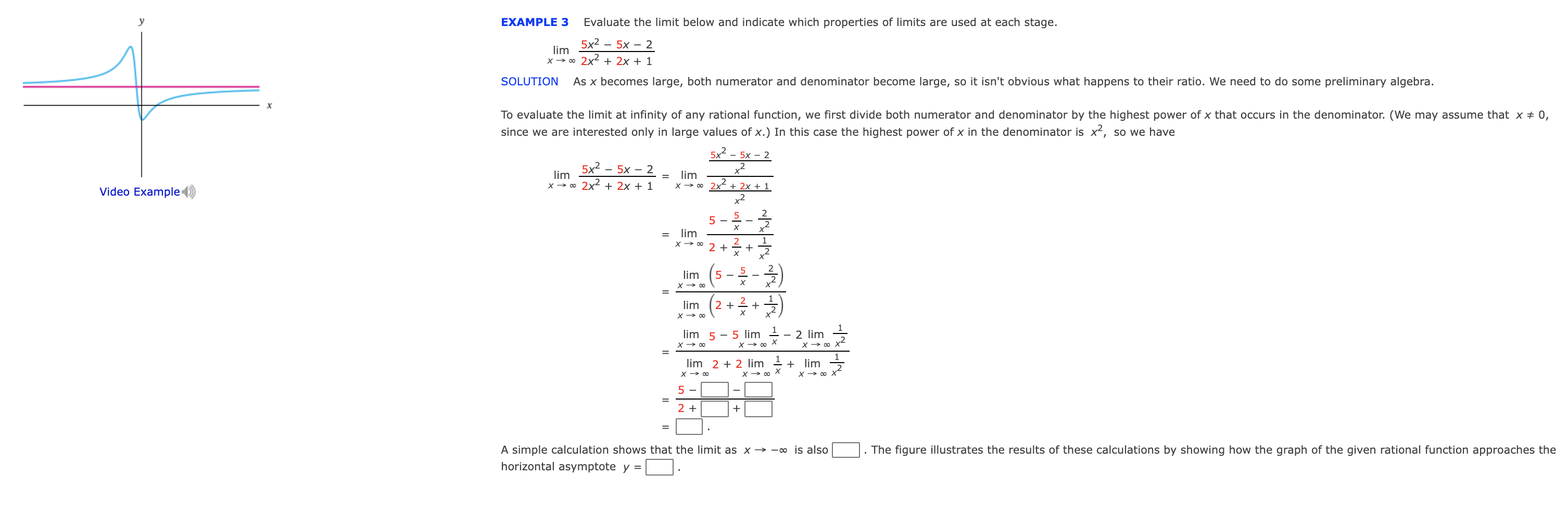 Solved у EXAMPLE 3 Evaluate the limit below and indicate | Chegg.com