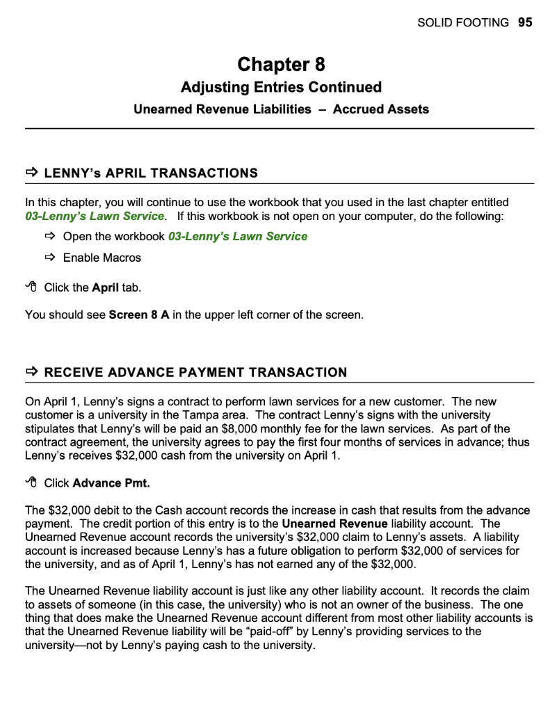 70 SOLID FOOTING Chapter 7 - Adjusting Entries Now | Chegg.com