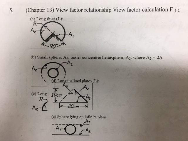 Solved 5. (Chapter 13) View factor relationship View factor | Chegg.com
