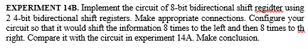 EXPERIMENT 14A. Implement the following circuit on a | Chegg.com