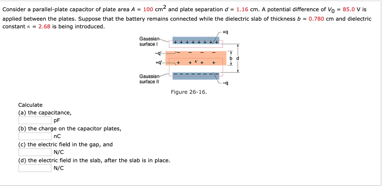 Solved Consider a parallel-plate capacitor of plate area A = | Chegg.com