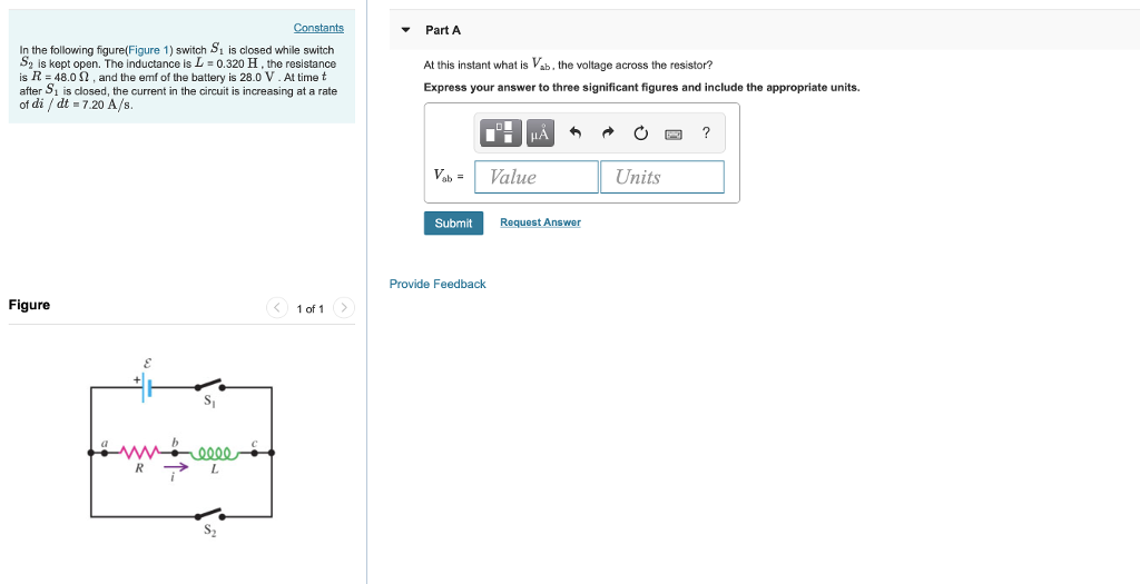 Solved Constants in the following figure(Figure 1) switch S1 | Chegg.com
