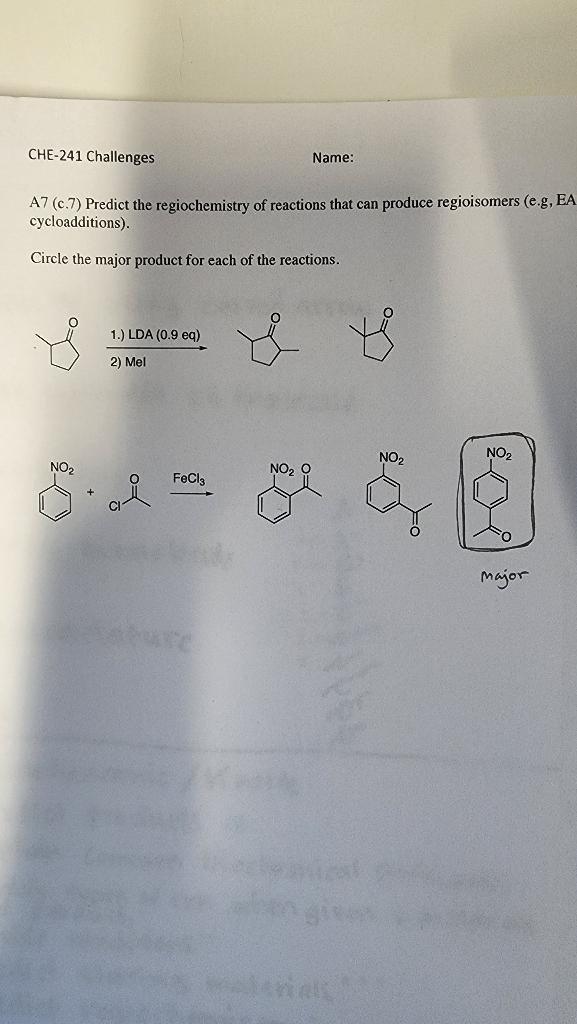Solved A7 (c.7) Predict the regiochemistry of reactions that | Chegg.com