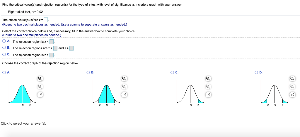 Solved Find the critical value(s) and rejection region(s) | Chegg.com
