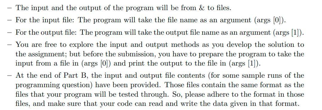Solved The input and the output of the program will be from | Chegg.com
