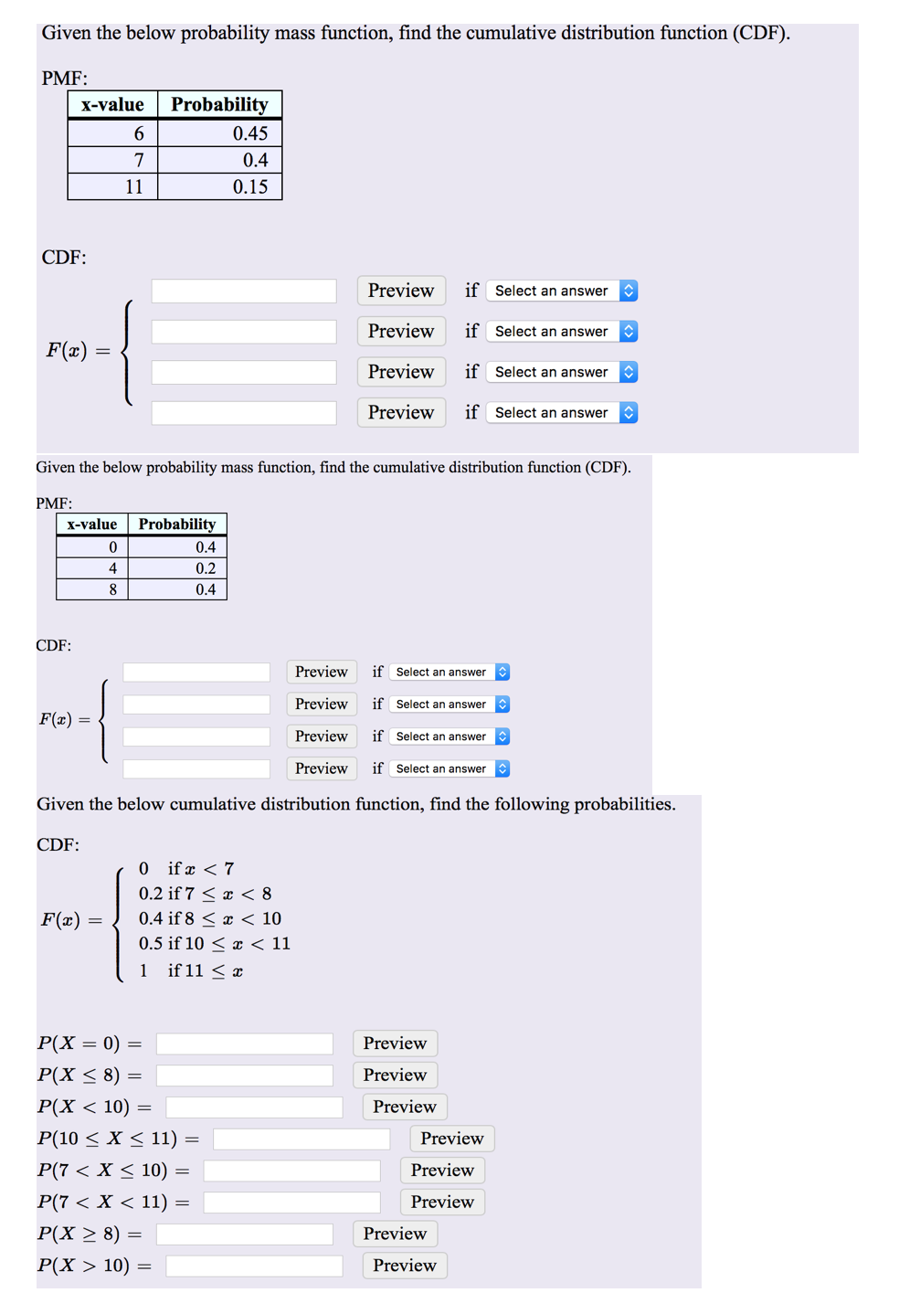 Solved: Given The Below Probability Mass Function, Find Th... | Chegg.com