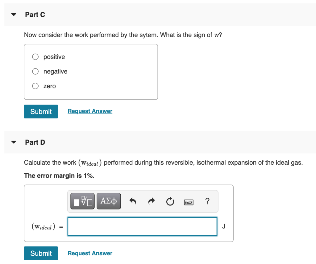 Solved Consider a container with a frictionless piston that | Chegg.com