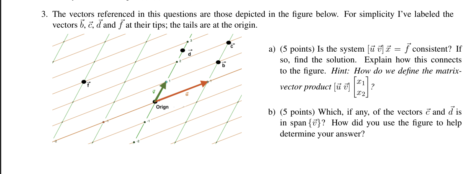Solved 3. The vectors referenced in this questions are those | Chegg.com