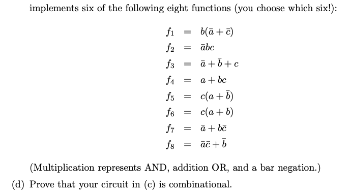 Solved 1 Cyclic Combinational Circuits In Class We