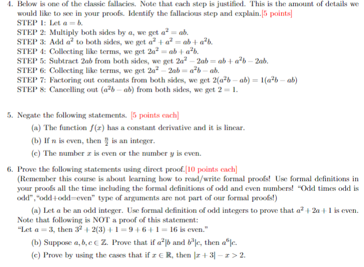 Solved . Below is one of the classic fallacies. Note that | Chegg.com